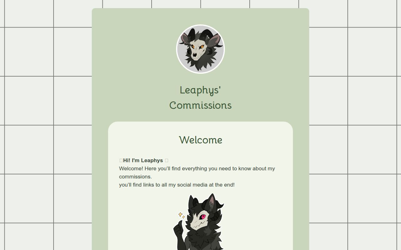 Leaphys' Commissions site